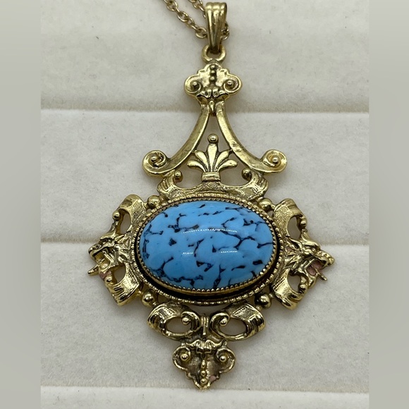 Whiting & Davis | Jewelry | Vintage Whiting Davis Turquoise 3pendant ...